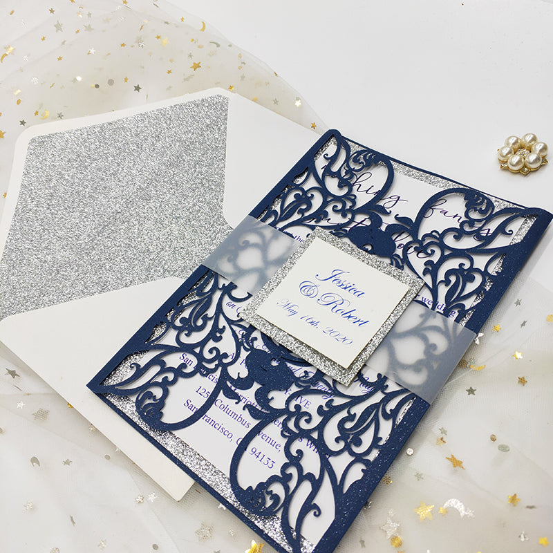 Silver And Blue Wedding Background